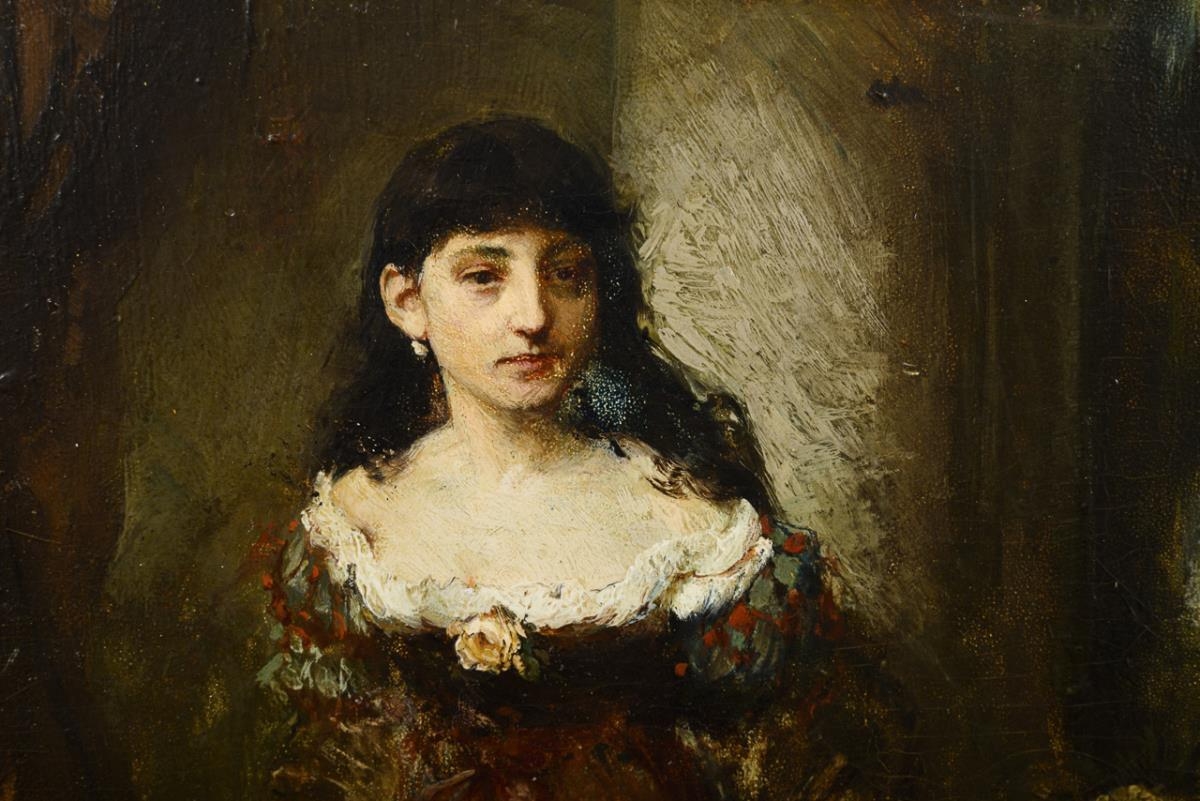 Oscar Bluhm | Lady with flowers | MutualArt