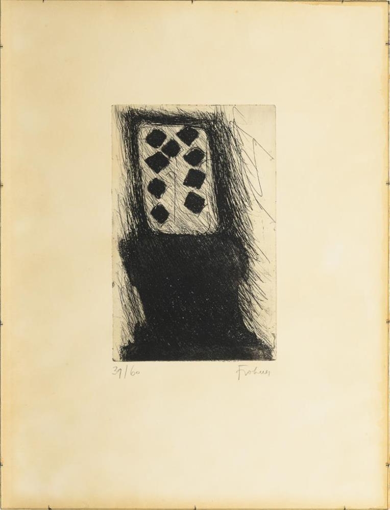 Adolf Frohner | 6 representations of abstract playing cards (1965 ...