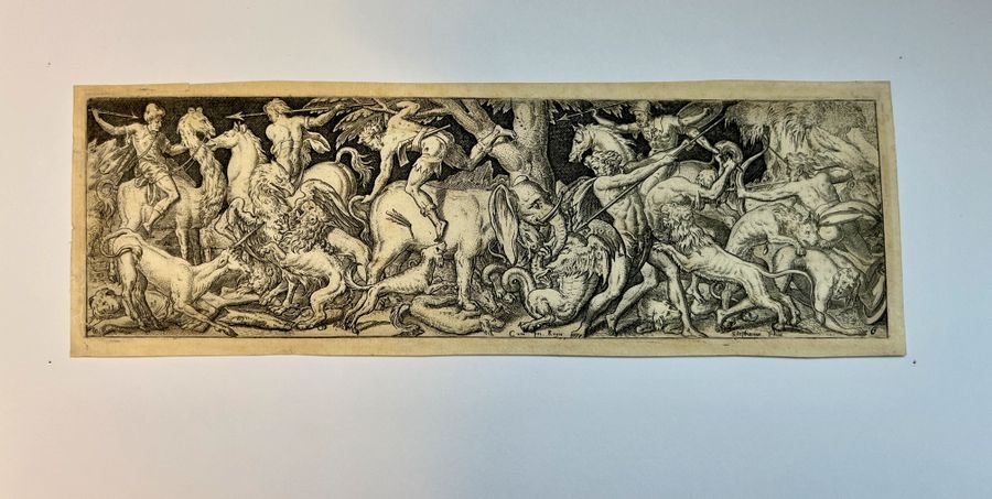 Etienne Delaune | Combat of men and animals | MutualArt