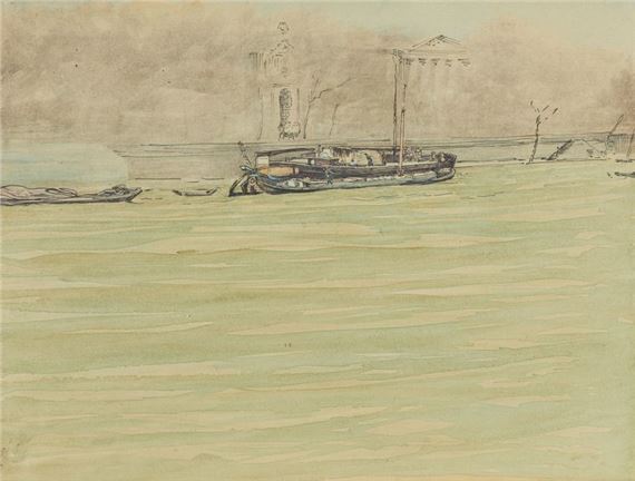 Charles Philippe Blache | Barge on the Seine | MutualArt