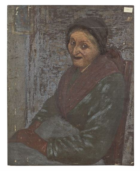 Charles Philippe Blache | Portrait of an old woman sitting ¾ | MutualArt