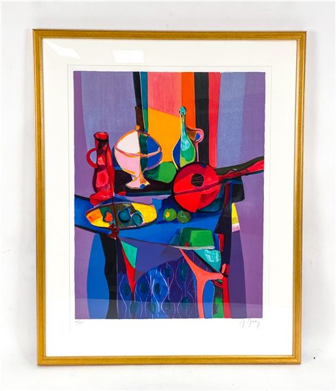 Marcel Mouly | Large brilliantly colored modernist still life | MutualArt