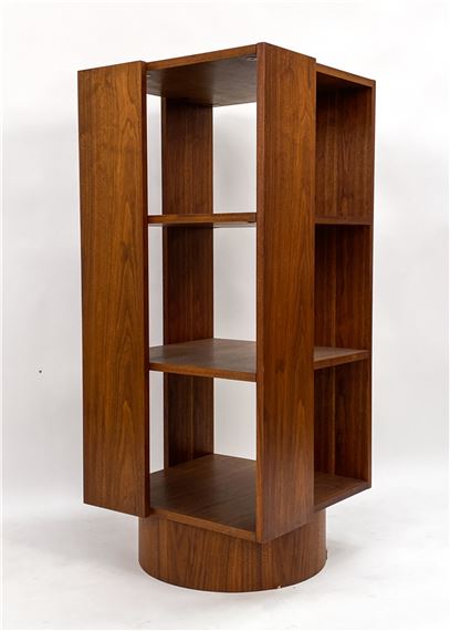 Maurice Villency | MAURICE VILLENCY-STYLE REVOLVING WALNUT BOOKCASE ...
