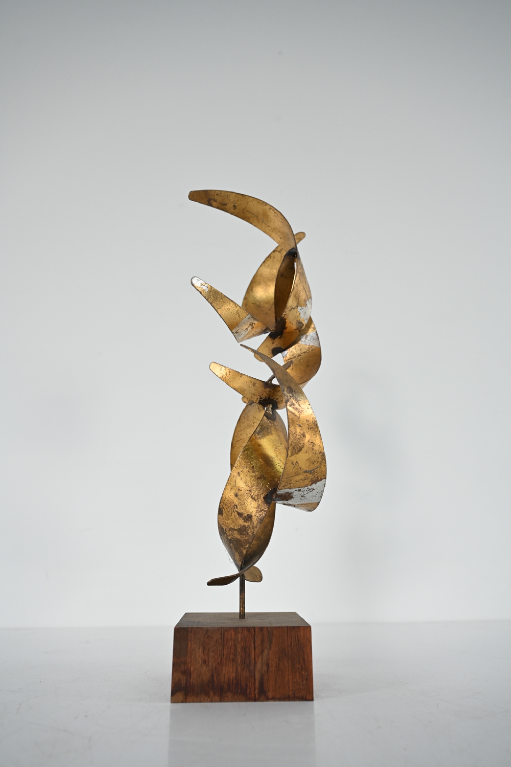 William Bowie | ABSTRACT METAL & GOLD LEAF SCULPTURE (1960) | MutualArt