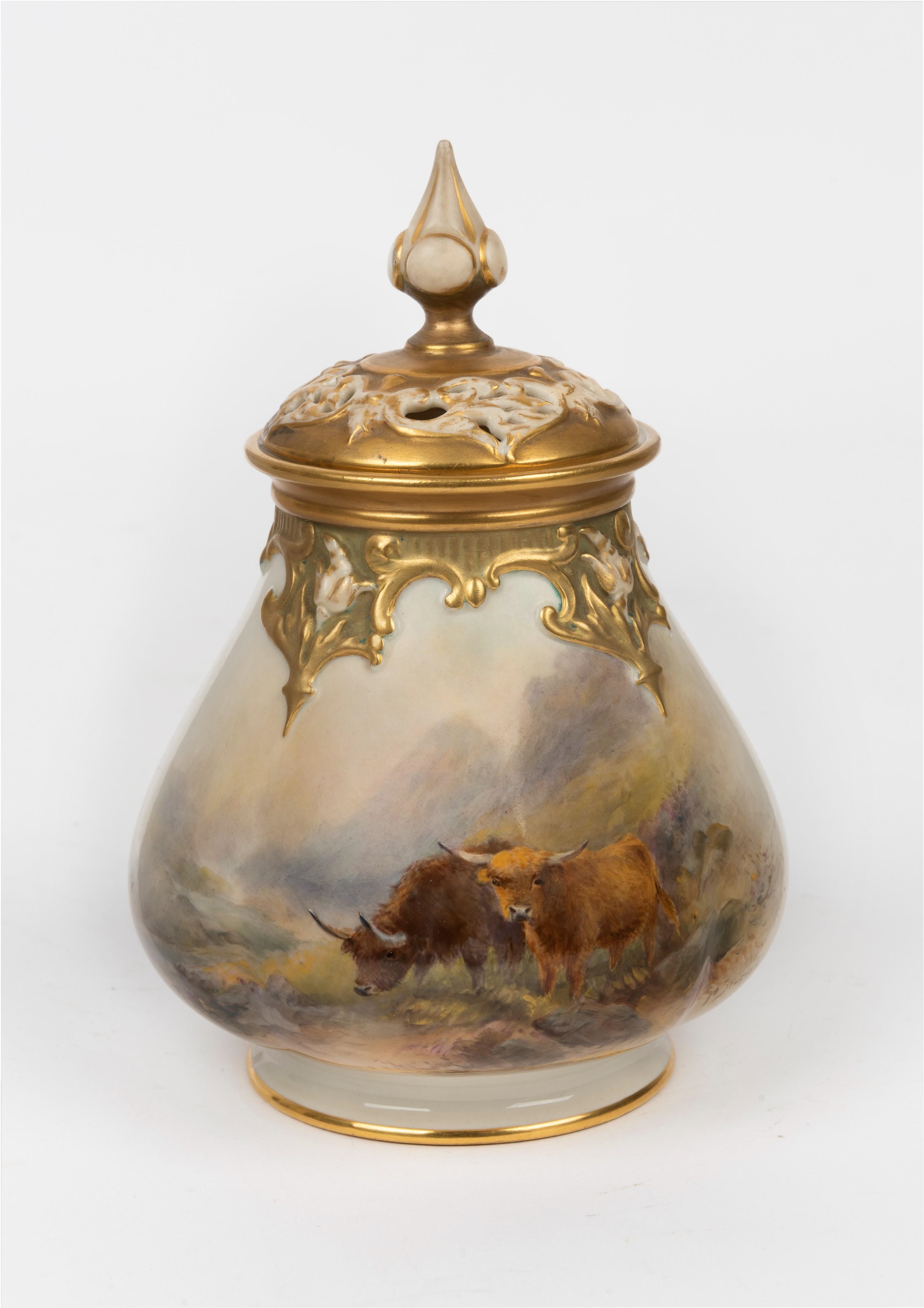 Harry Stinton | A Royal Worcester pot pourri jar by Harry Stinton (1922 ...