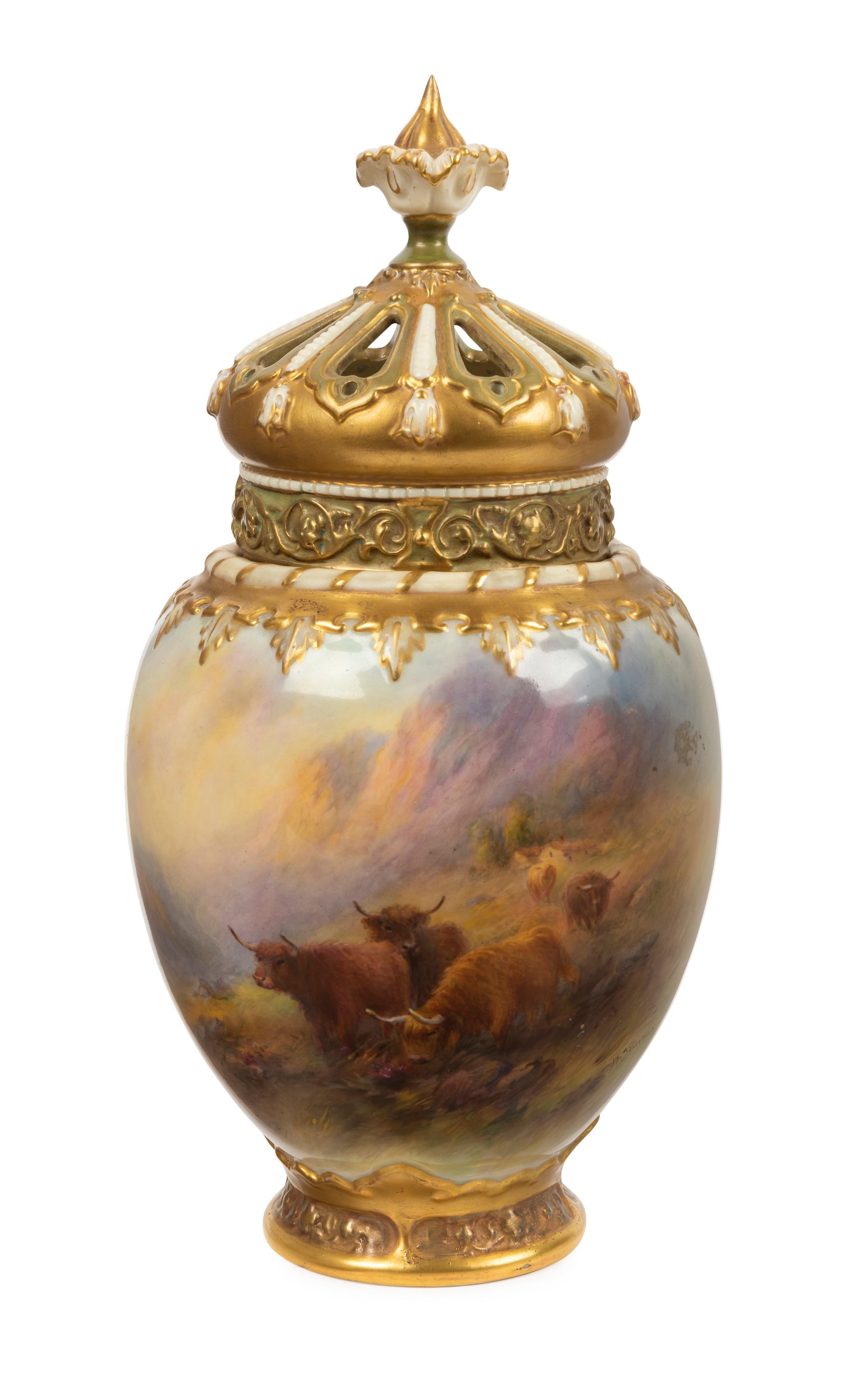 Harry Stinton | A Royal Worcester pot pourri jar by Harry Stinton ...