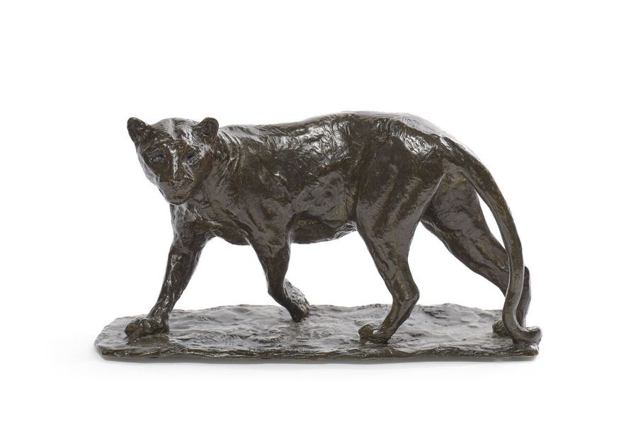 Roger Godchaux | Turning panther Bronze with a richly shaded brown ...