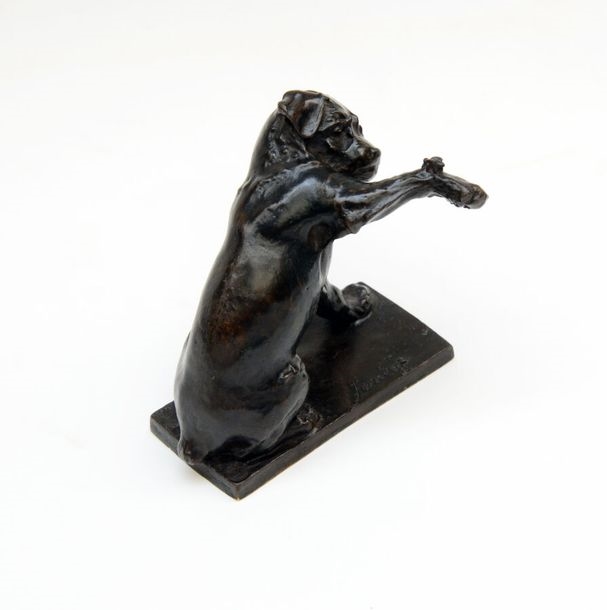 Edouard-Marcel Sandoz | Dog with a bee Bronze with brown patina Signed ...