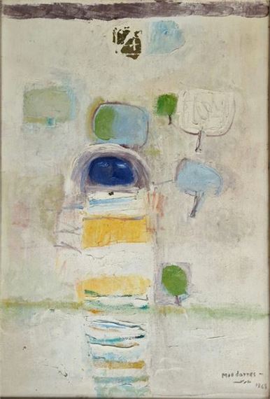Fateh Moudarres | Personage in a landscape (1968) | MutualArt