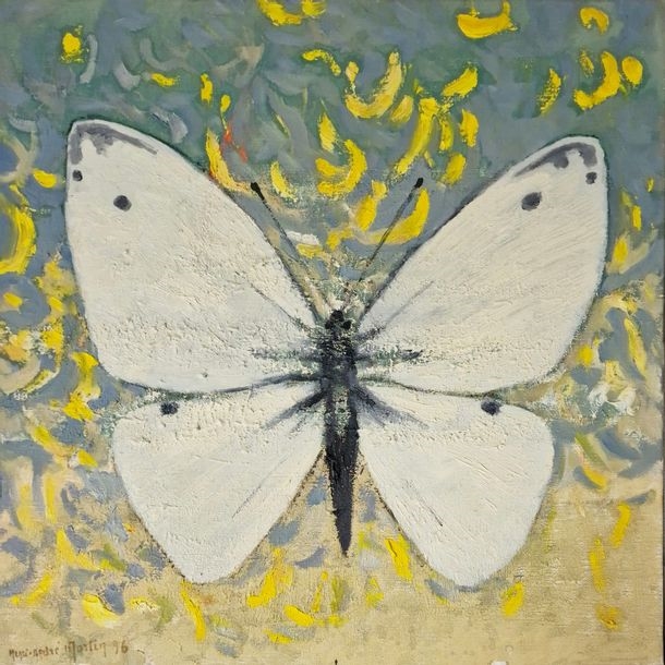 Henri André Martin | White butterfly on a background of yellow foliage ...