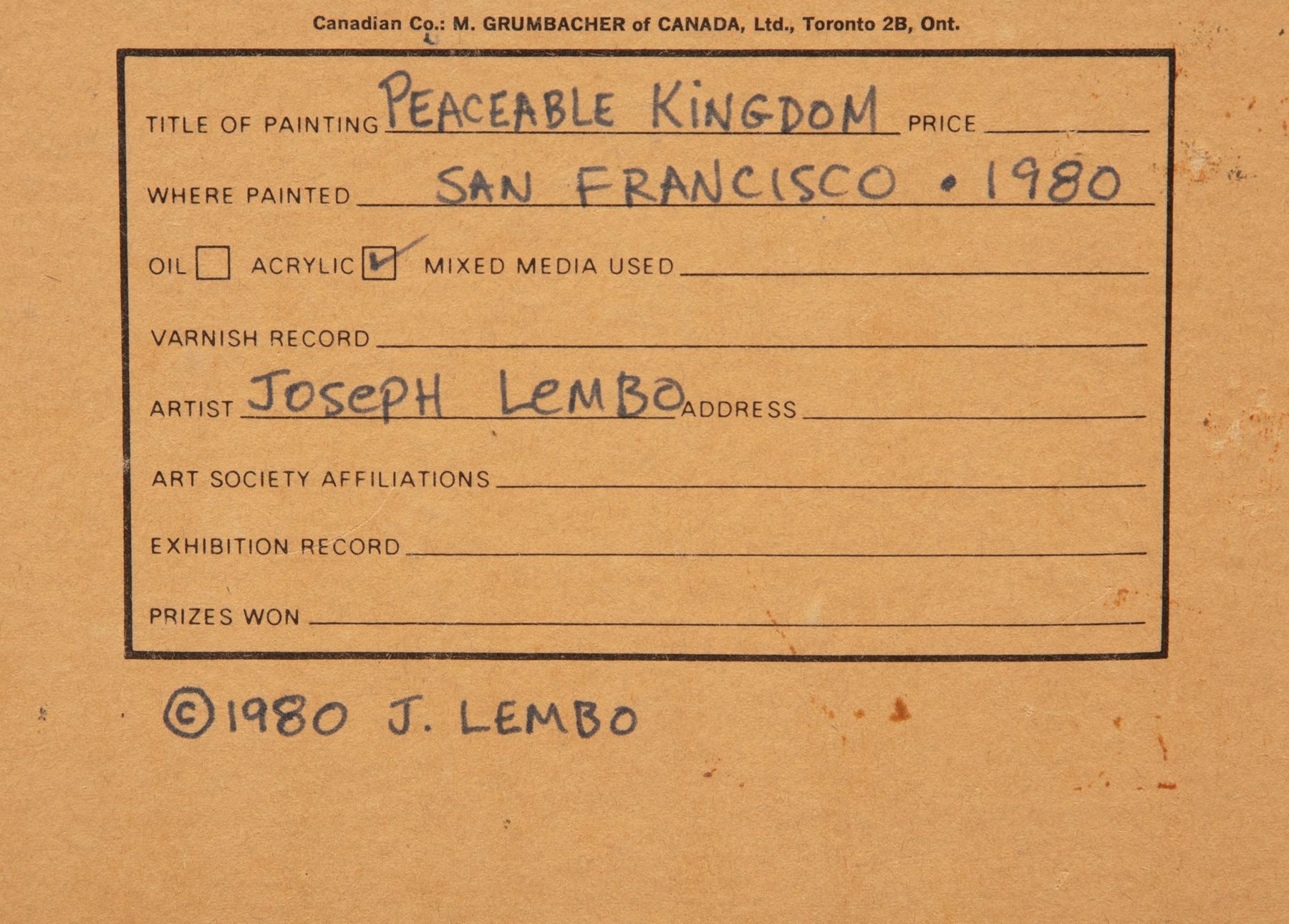 Joseph Lembo | Peaceable Kingdom | MutualArt