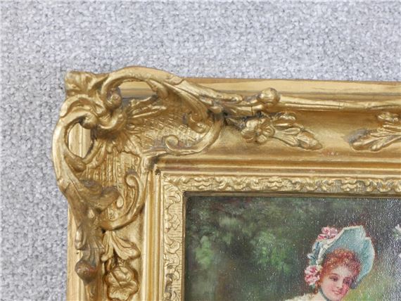 Alfred Augustus Glendening Jr. | oil on canvas of a little girl holding ...