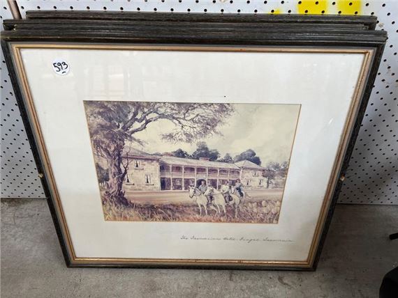 Alan Lee | 4 FRAMED TASMANIAN PRINTS - SIGNED ALAN LEE - MISSING GLASS ...
