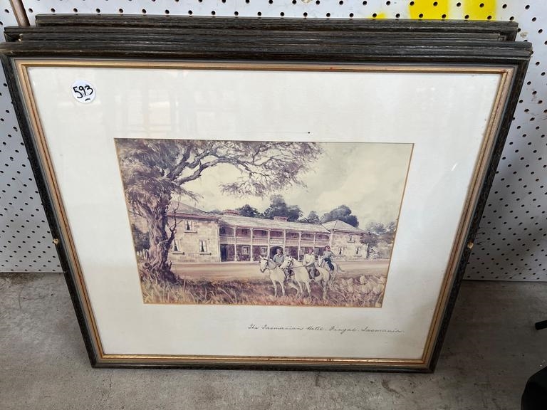 Alan Lee | 4 FRAMED TASMANIAN PRINTS - SIGNED ALAN LEE - MISSING GLASS ...