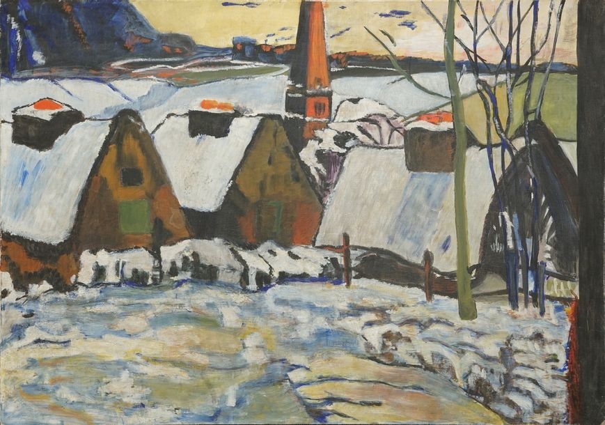 Paul Gauguin | Breton Village under the Snow, (1894) | MutualArt