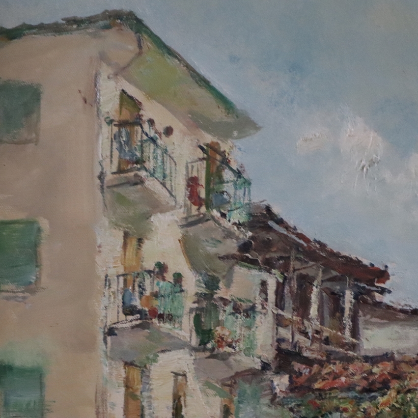 Hans Werner Matern | Südländische Stadt in Gebirgsseelandschaft (1963) | MutualArt