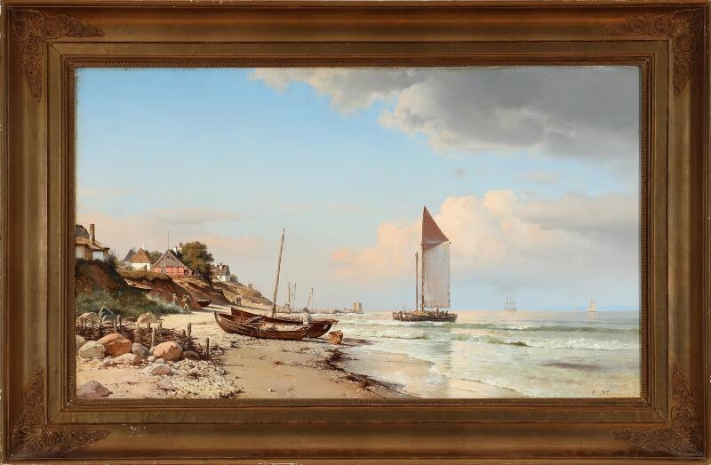 Carl Neumann | A fishing village on the north coast of Zealand (1868 ...