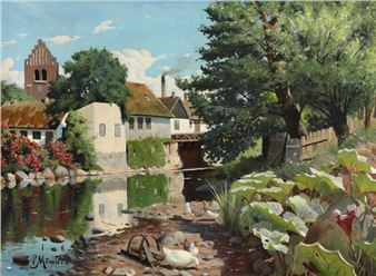 Peder Mork Monsted | Paysage de Villeneuve (1886) | MutualArt