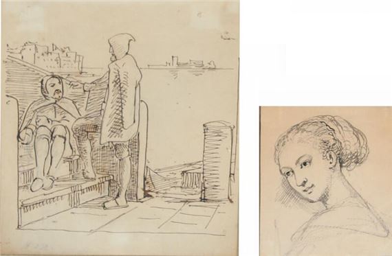 Wilhelm Marstrand | Two figurestudies | MutualArt