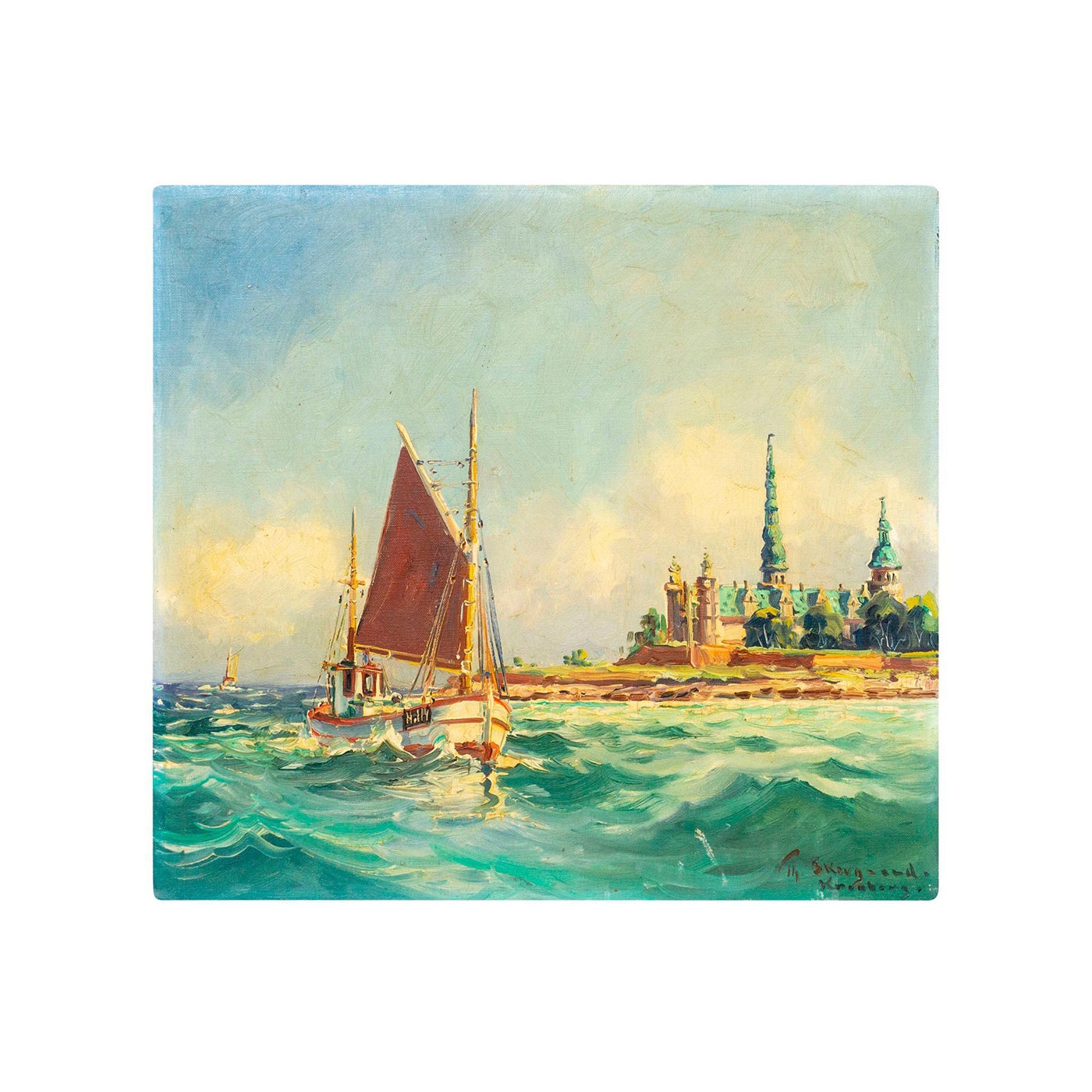 Wilhelm Theodor Skovgaard | Lovely impressionist seascape painting (Mid ...