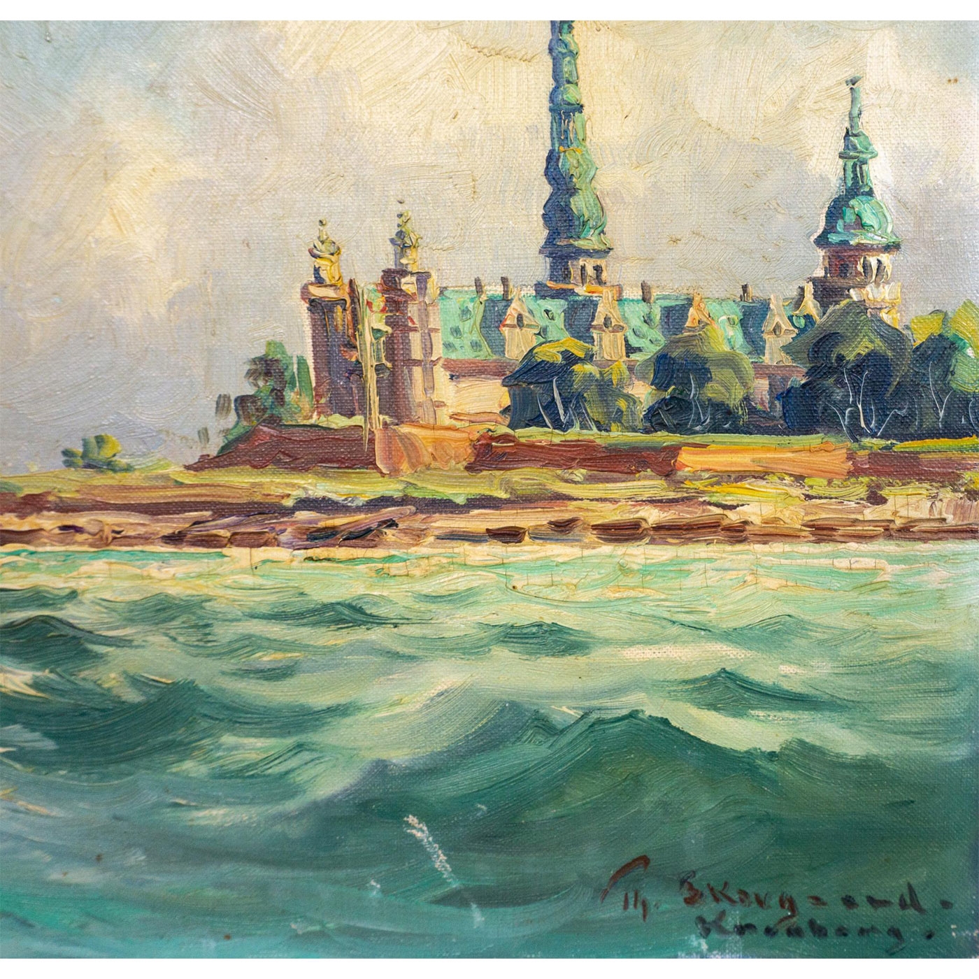 Wilhelm Theodor Skovgaard | Lovely impressionist seascape painting (Mid ...