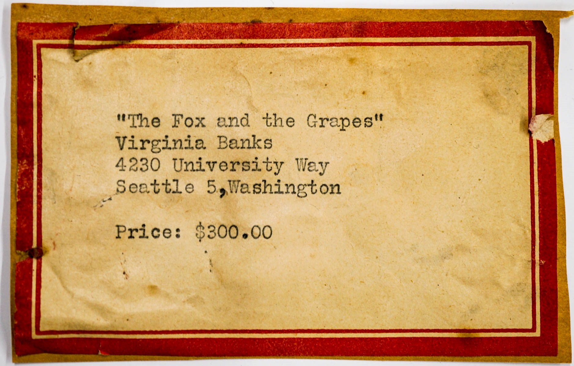 Virginia Banks | The Fox and the Grapes | MutualArt