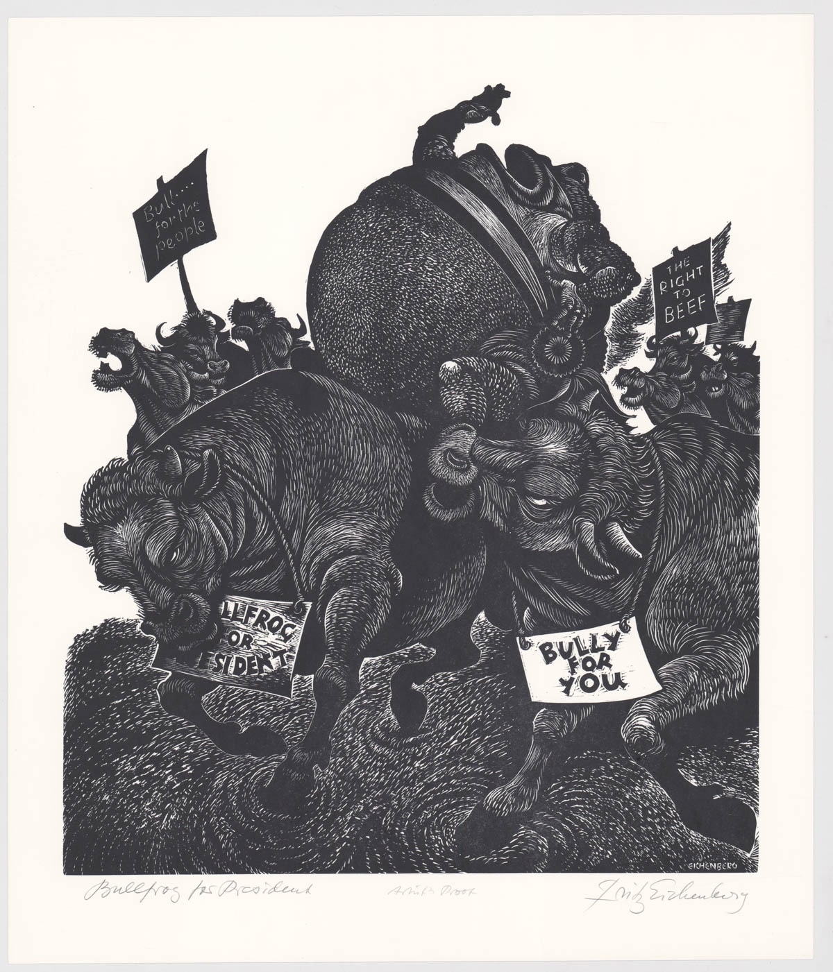 Fritz Eichenberg | The Donkey in the Lion Skin; and Bullfrog for ...