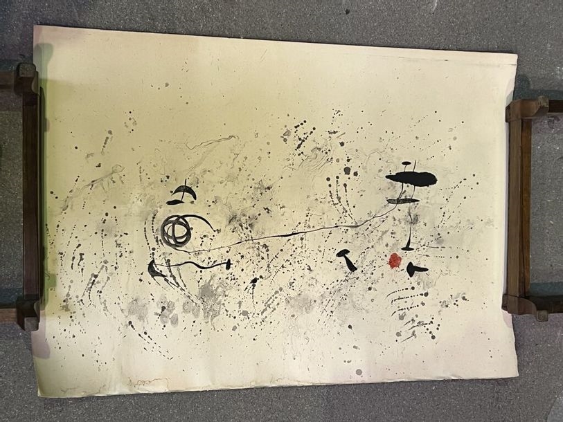 Joan Miró | Surrealist composition with red dot | MutualArt