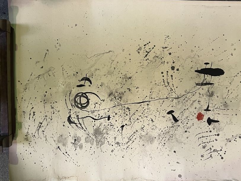 Joan Miró | Surrealist composition with red dot | MutualArt