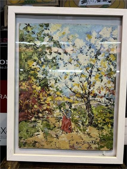 René Sinicki | Young girl with trees. (1910) | MutualArt