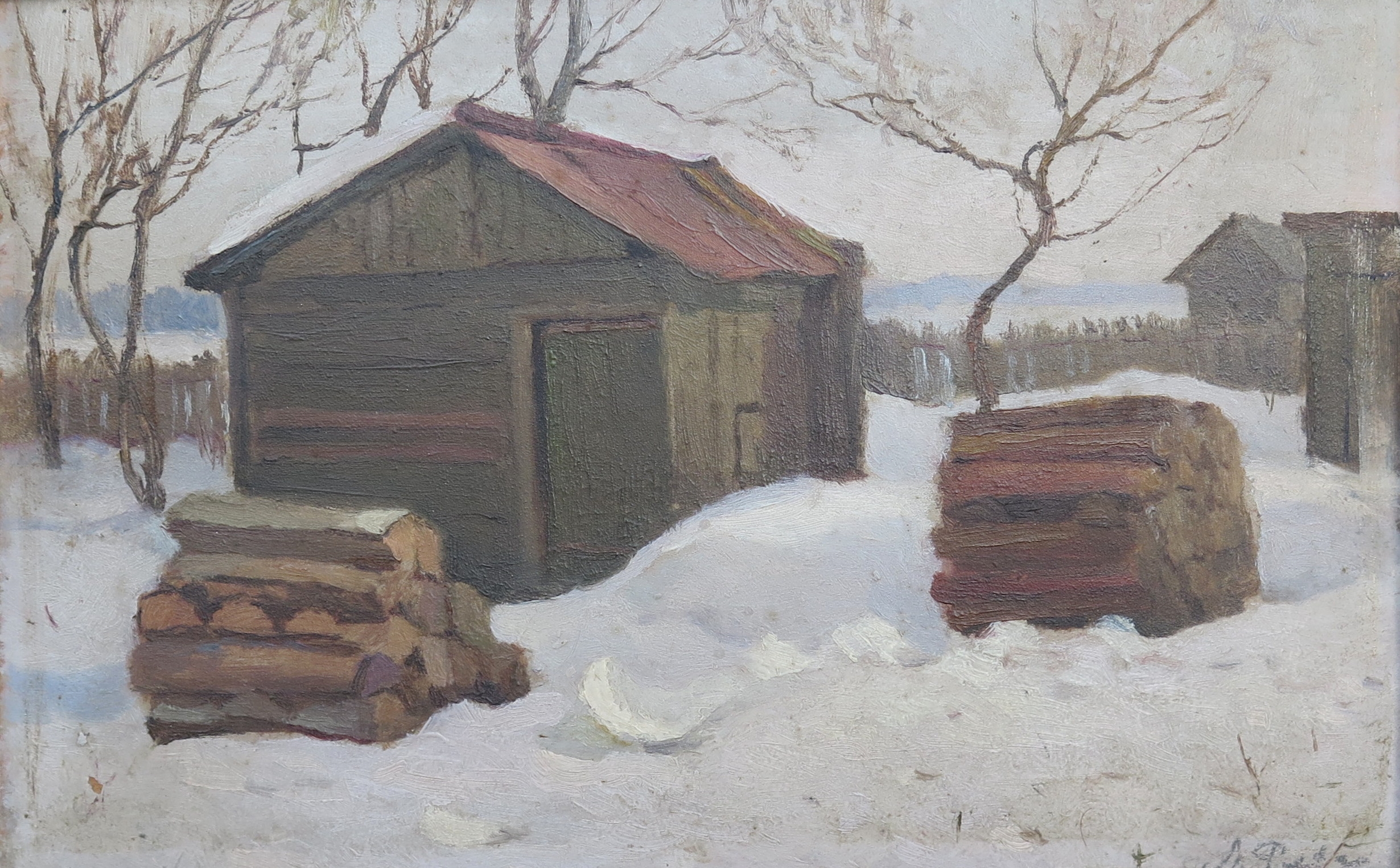 Aleksandrs Petrovs | Pagalms ziemā | MutualArt