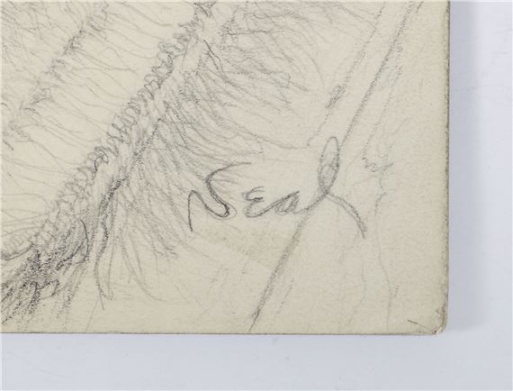 Harold Neal | Pencil drawing of seated nude on illustration board ...