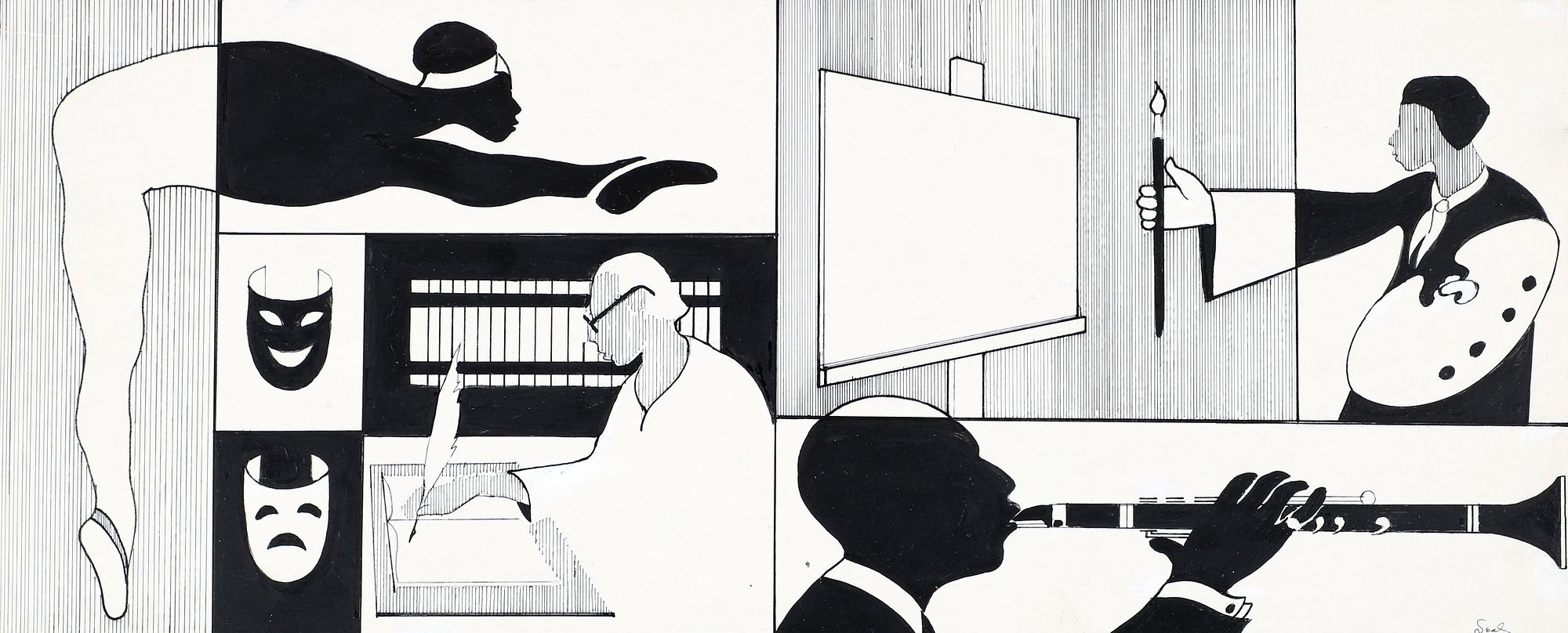 Harold Neal | Pencil drawing of seated nude on illustration board ...