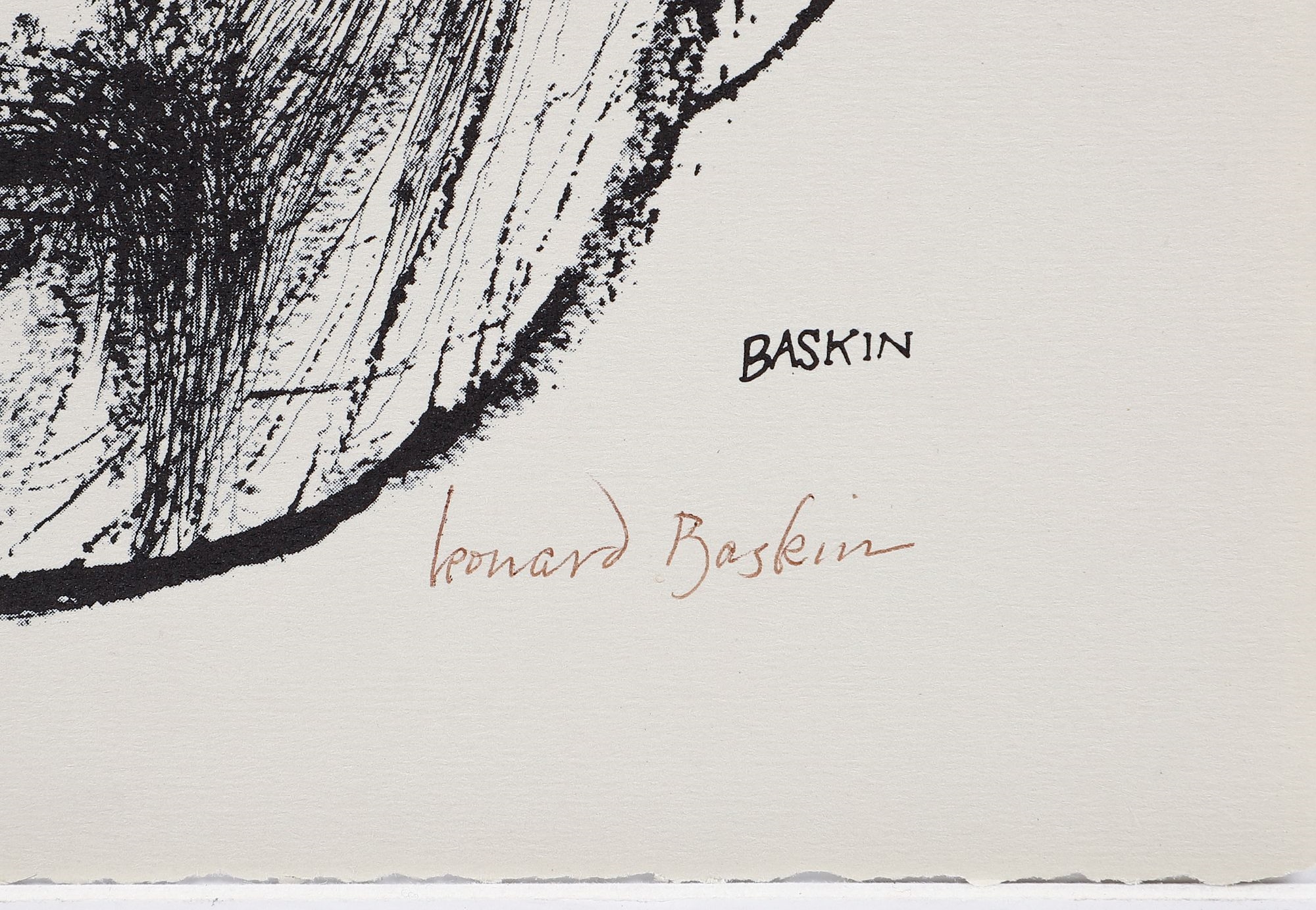 Leonard Baskin | Man and Crow | MutualArt