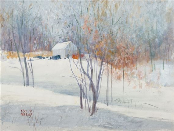 Adolph Treidler | Winter Farm Landscape | MutualArt