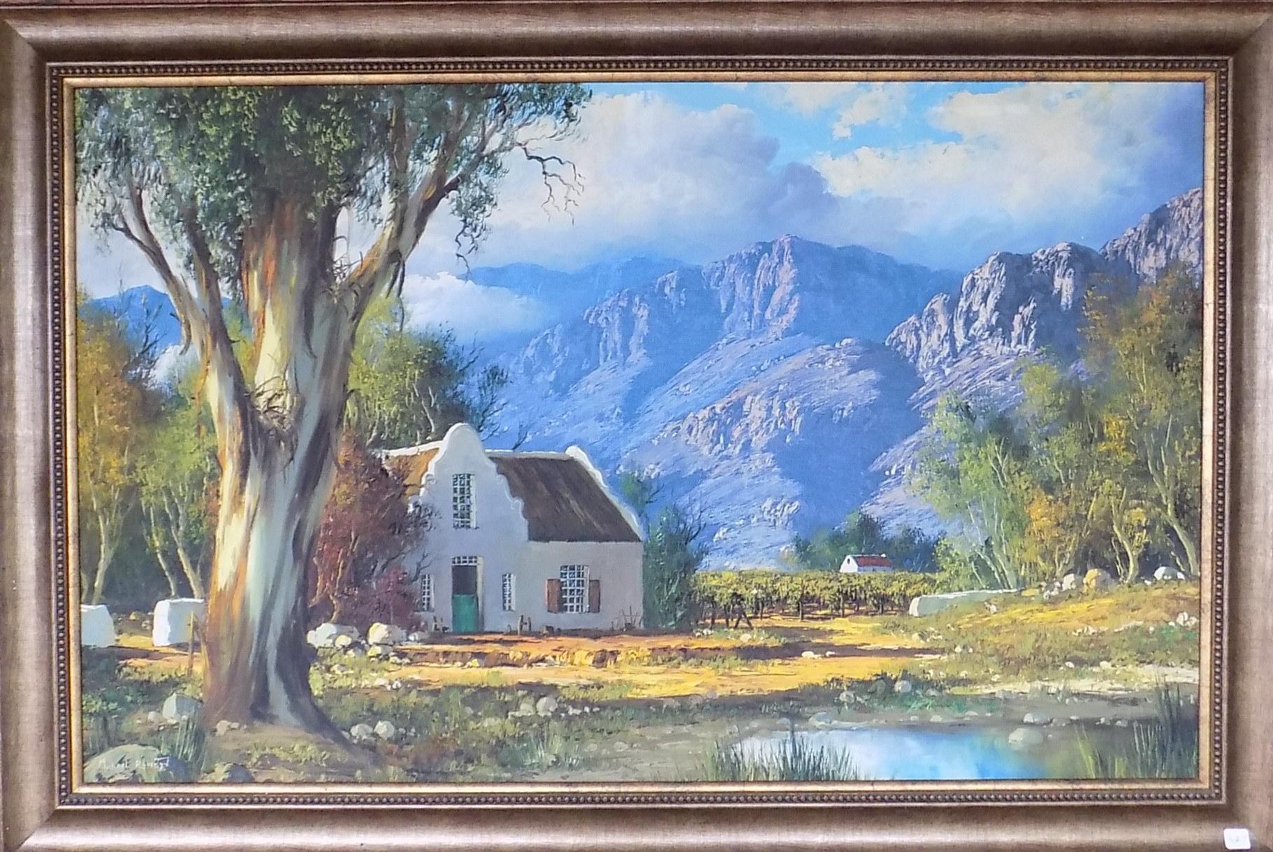 Michael Albertyn | Vineyard below Mountain (1938) | MutualArt