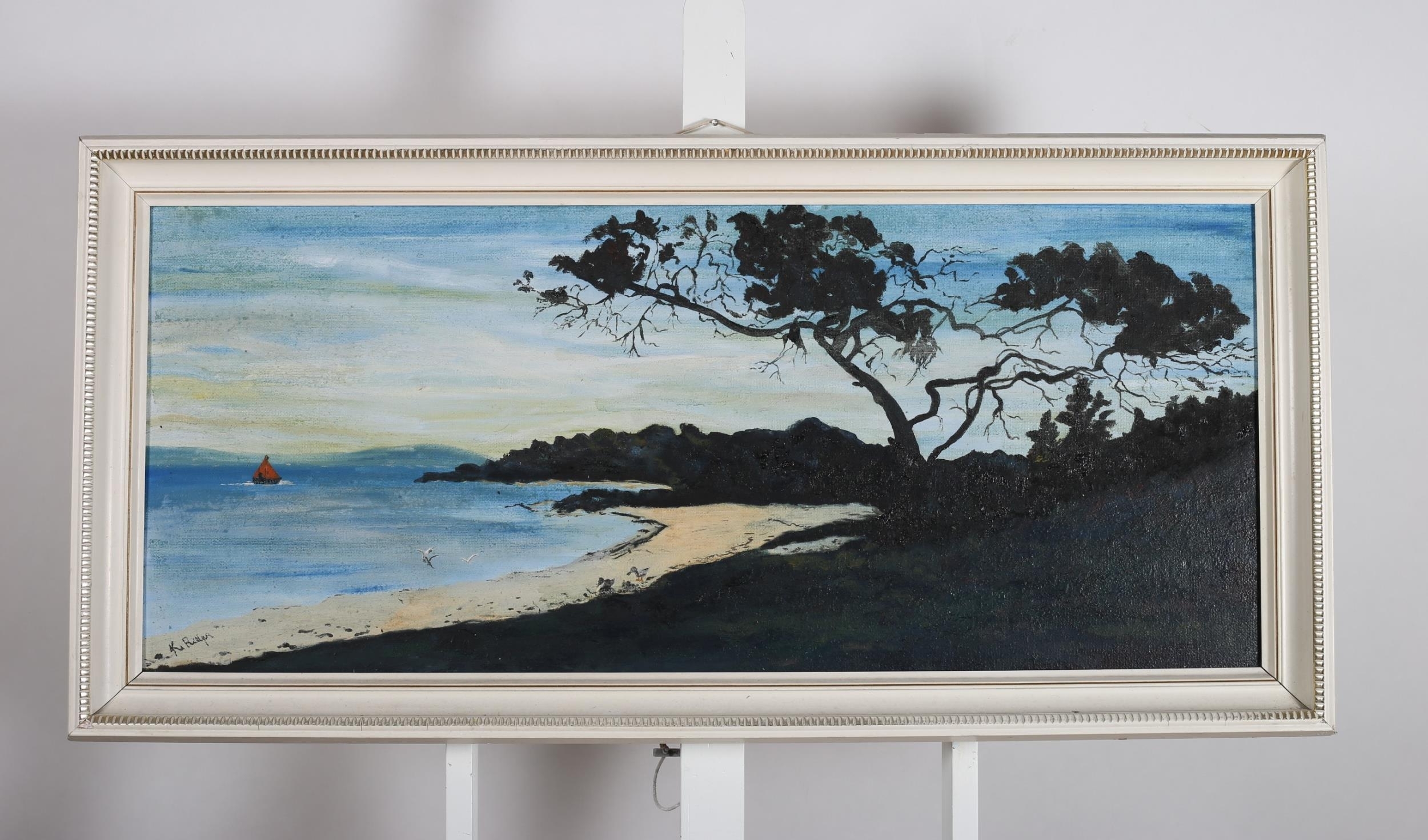 Kay Ritter | Seashore with sailing board | MutualArt