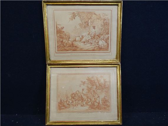 Jean-Baptiste Huet | après HUET Jean-Baptiste, par DEMARTEAU - Scènes pastorales | MutualArt