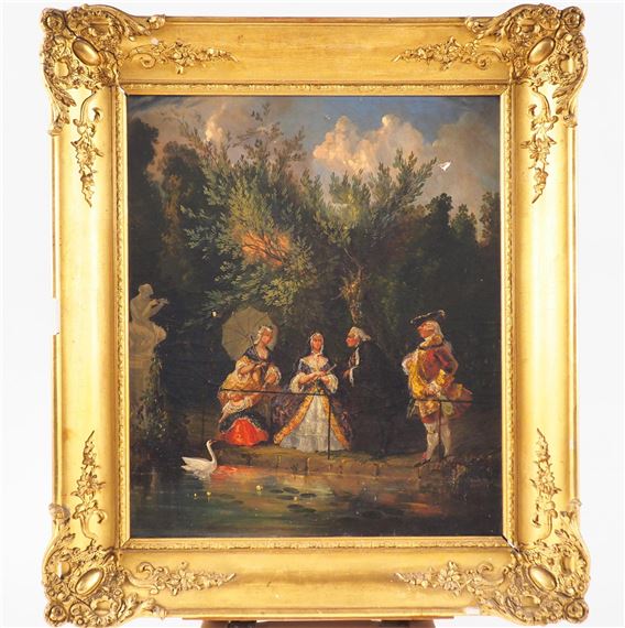 French School, 19th Century | Conversation galante dans un parc | MutualArt