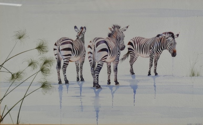 Alan Carter | Zebra and the Papyrus | MutualArt
