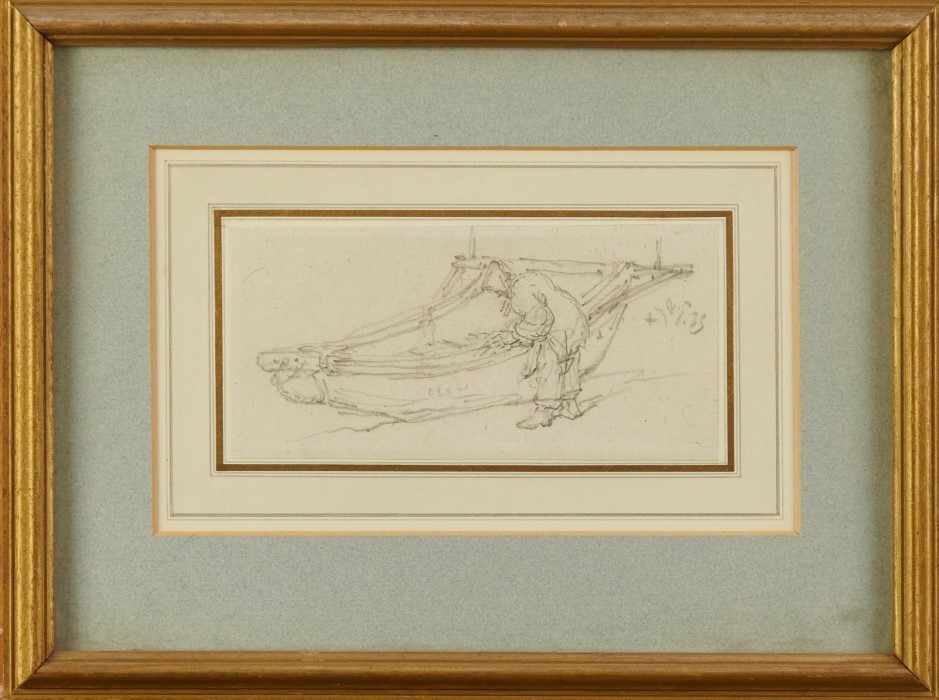 George Chinnery | Coolie at work on a Sampan | MutualArt