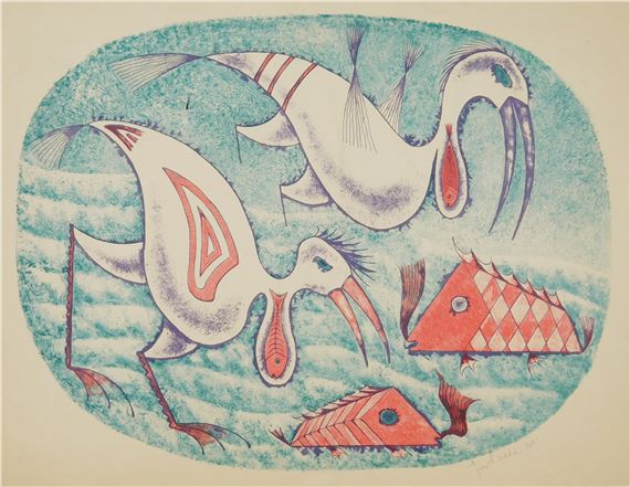 George Biddle | Storks and Fish (1958) | MutualArt
