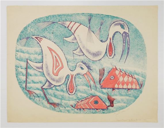 George Biddle | Storks and Fish (1958) | MutualArt