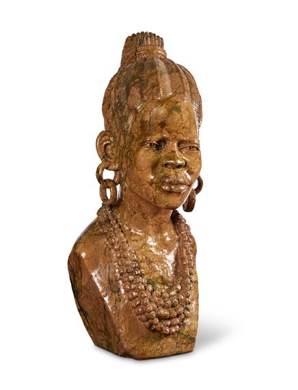 Nicholas Tandi | Portrait marble bust of an African woman | MutualArt