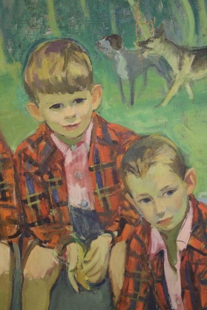 Milivoj Uzelac | Three children (1952) | MutualArt