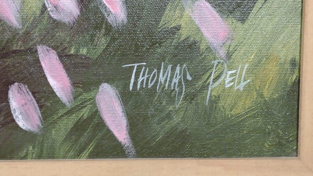 Thomas Pell | Thomas Pell Original Canvas Painting of Flower | MutualArt