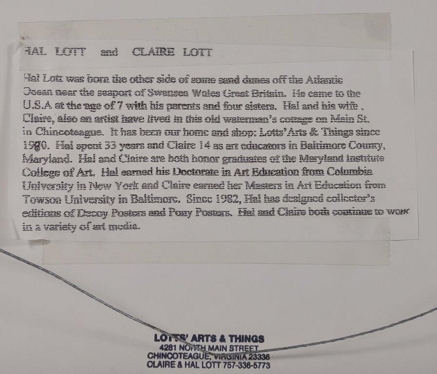 Hal Lott | Hal Lott Signed Chincoteague Pony Swim '93 Art | MutualArt