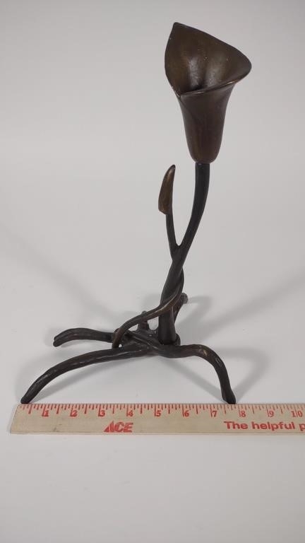 Scott Nelles | Scott Nelles 1986 Bronze Lily Sculpture (1986) | MutualArt