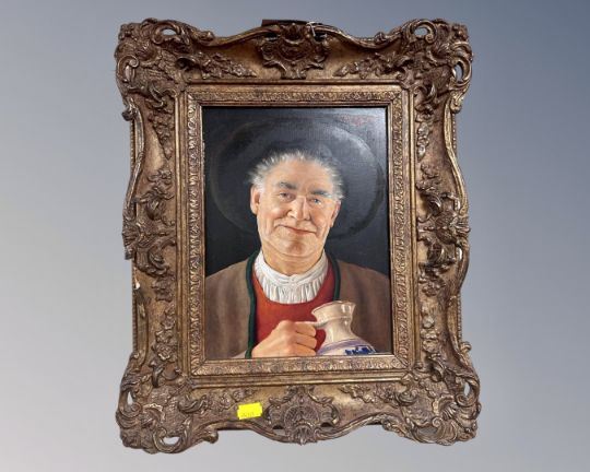 Erwin Eichinger | Portrait of a Gentleman Holding a Bellermine Jug ...