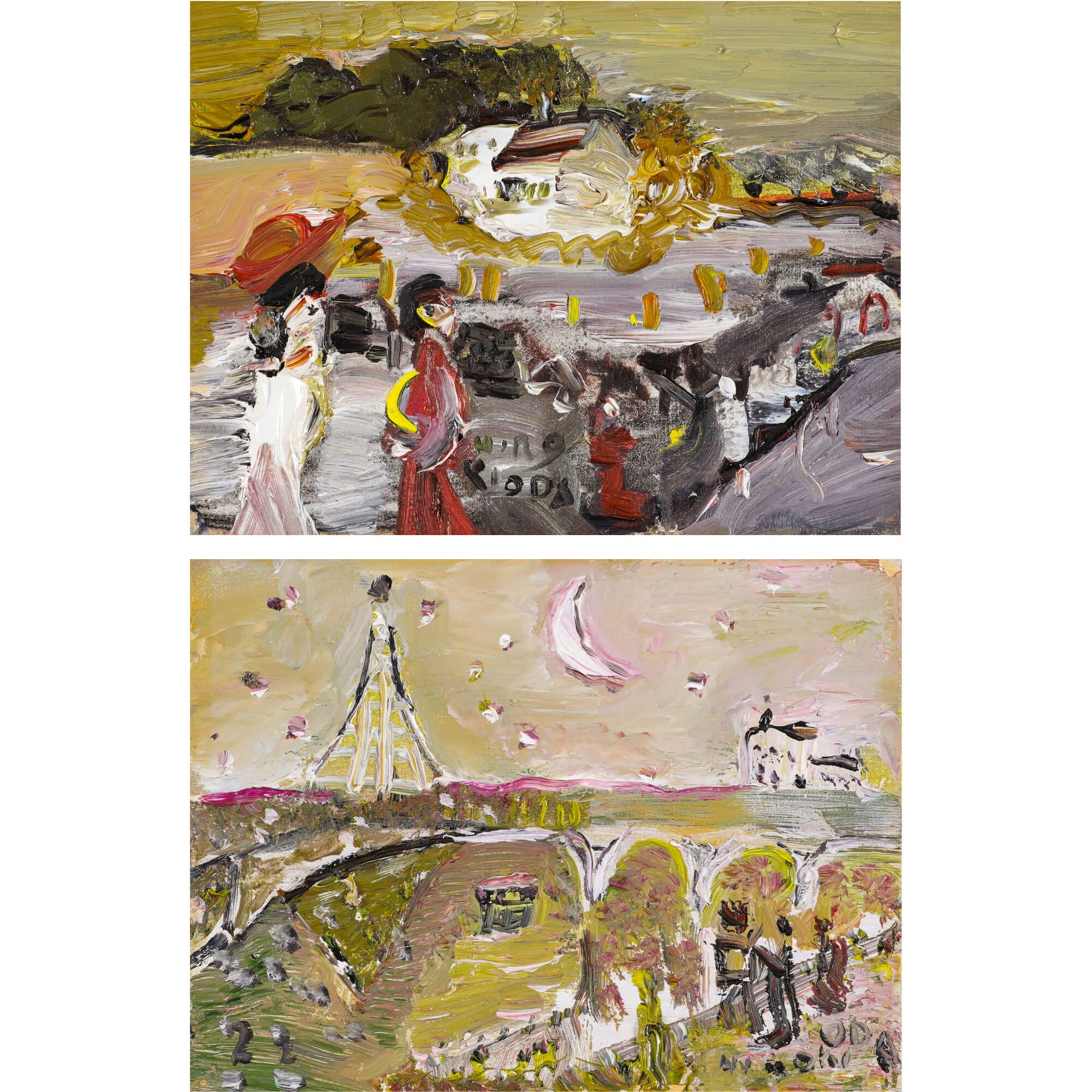 Hiroki Oda | BANK OF THE SEINE;SCENERY OF THE SEINE AND THE EIFFEL TOWER 2WORKS | MutualArt